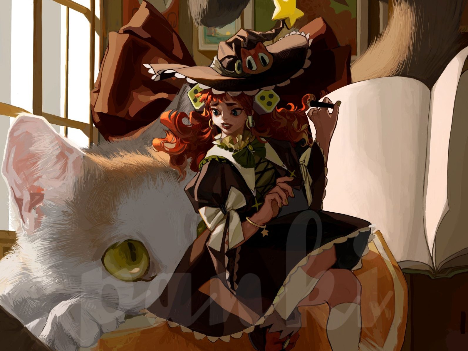 #WOW 童话畅想！橙子魔女和她的猫咪！！_panki桑-站酷ZCOOL