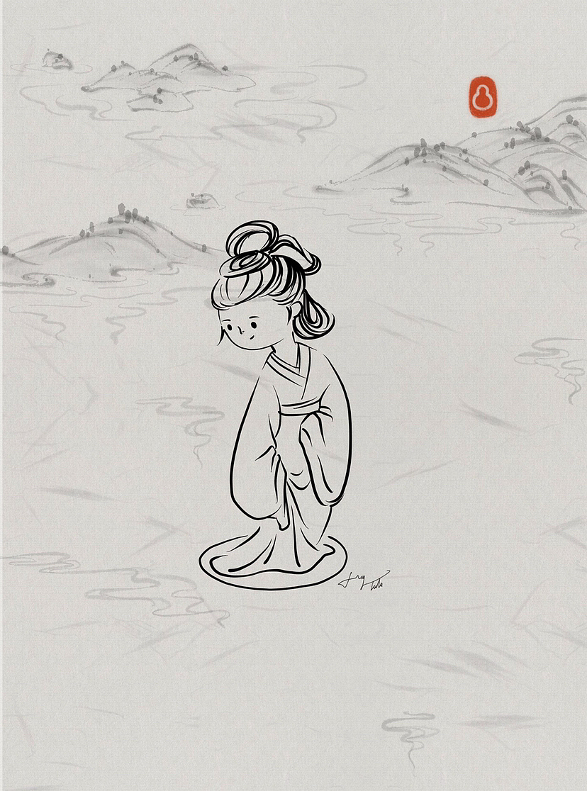 水墨古风人物练习02_小眠羊TuTu-站酷ZCOOL