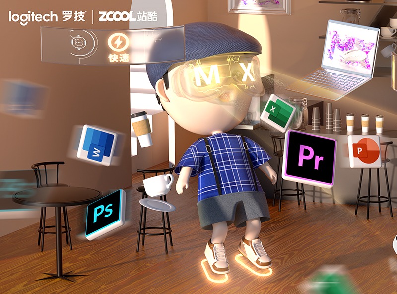 罗技MX - 视线空间 - 创意海报_戈多GD-站酷ZCOOL