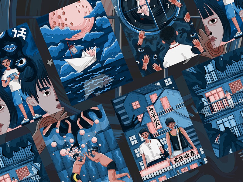 【插画】隐秘的角落 | 海报设计 _鹤洢HEYI-站酷ZCOOL