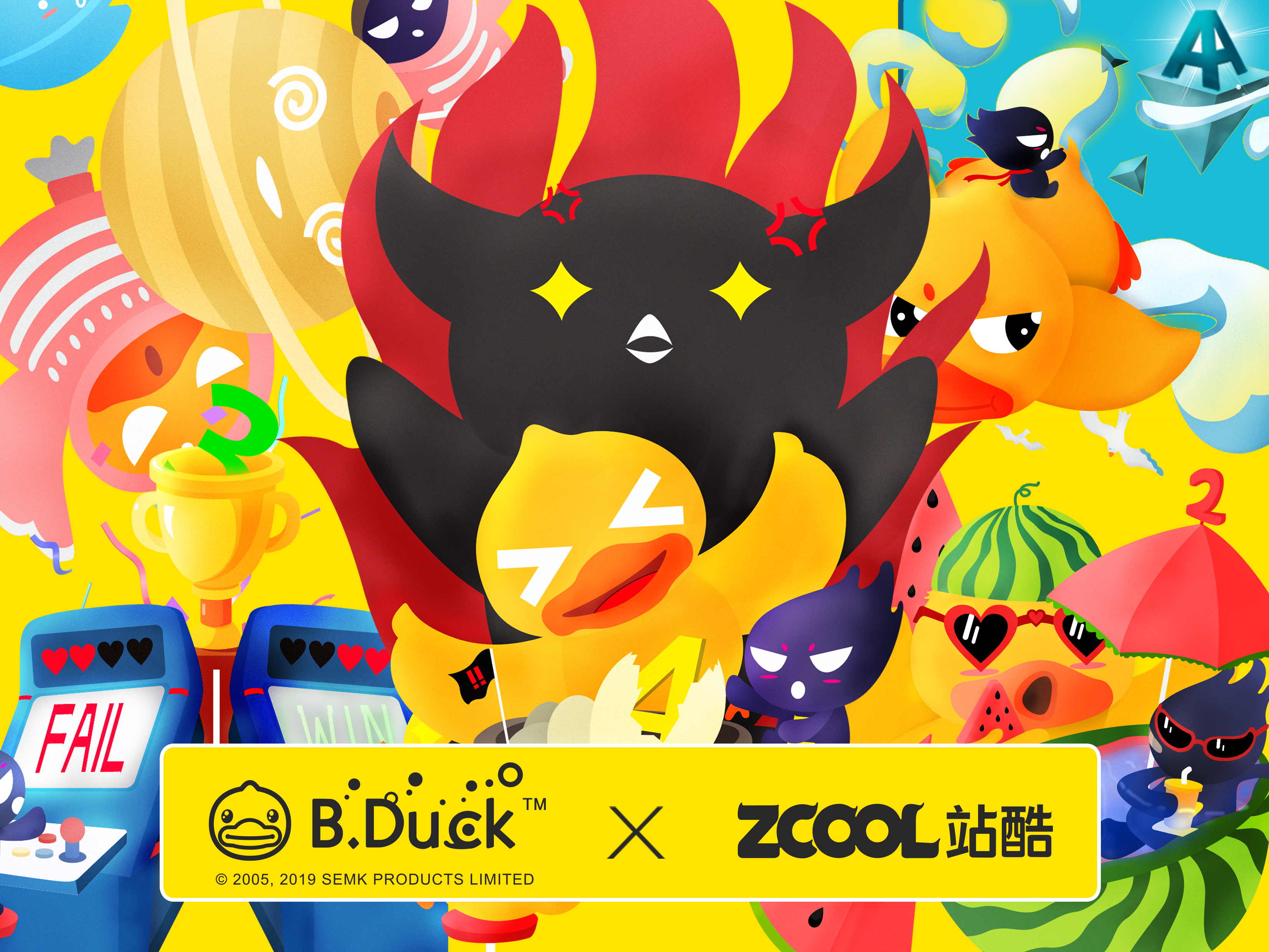 寻数探险 B.Duck x ZCOOL联名扑克_椅子升空-站酷ZCOOL