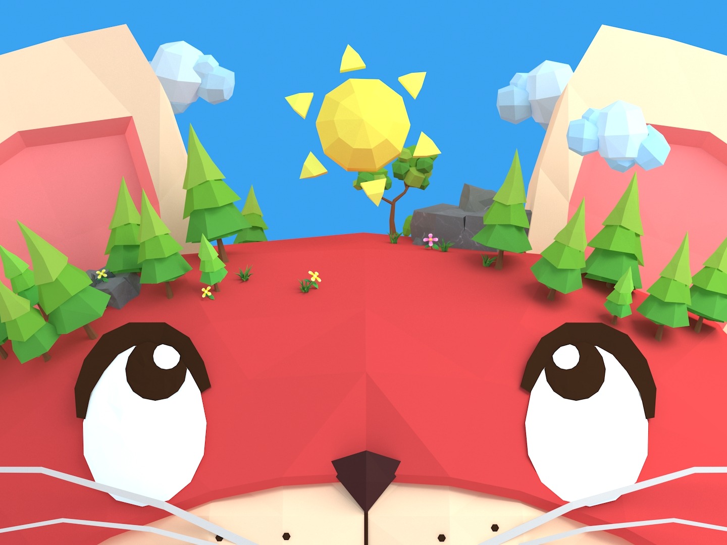 LOWpoly-兔子/猫咪_椰菜花炒蛋-站酷ZCOOL