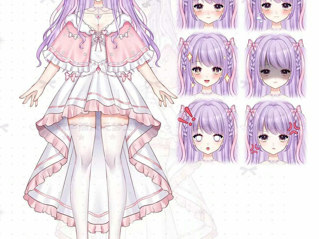 live2d虚拟主播形象定制vtuber定制立绘定制_软声小熊-站酷ZCOOL