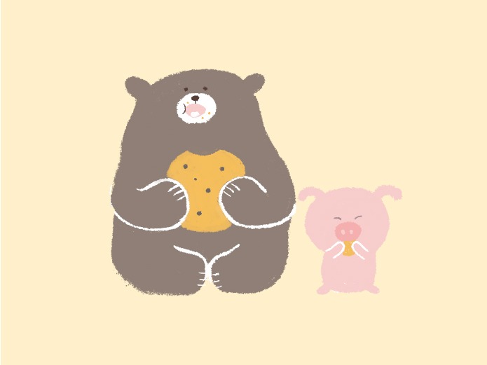 小熊和小猪的幸福生活_猫梁MELL_LEUNG-站酷ZCOOL