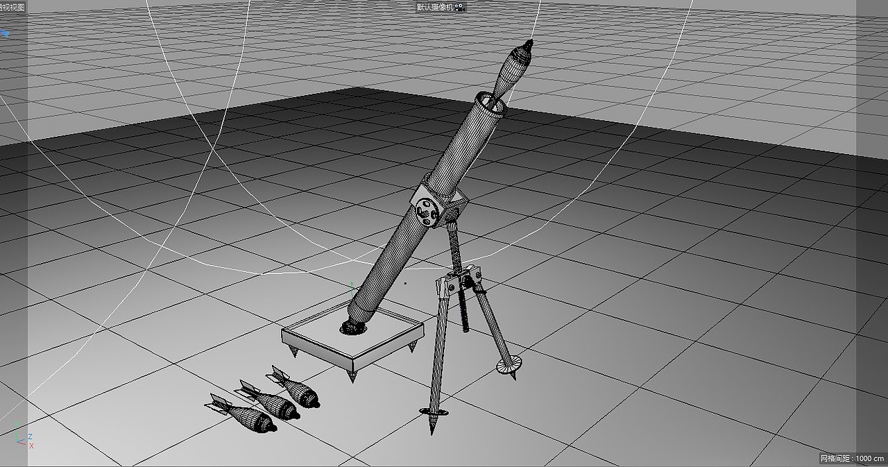 C4D建模渲染-迫击炮_不知名的小菜鸟-站酷ZCOOL