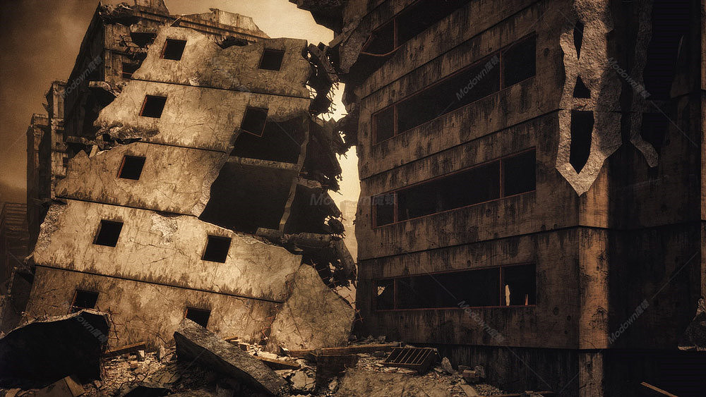 废墟战争城市建筑_Modown魔顿-站酷ZCOOL