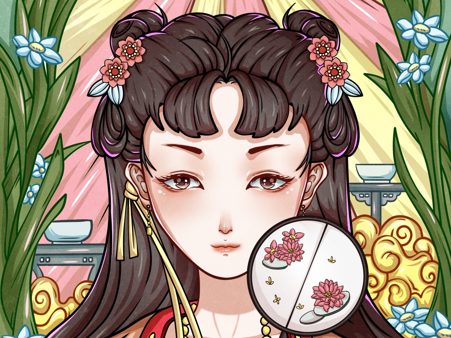 明眸善睐系列国潮插画_天马Fly-站酷ZCOOL