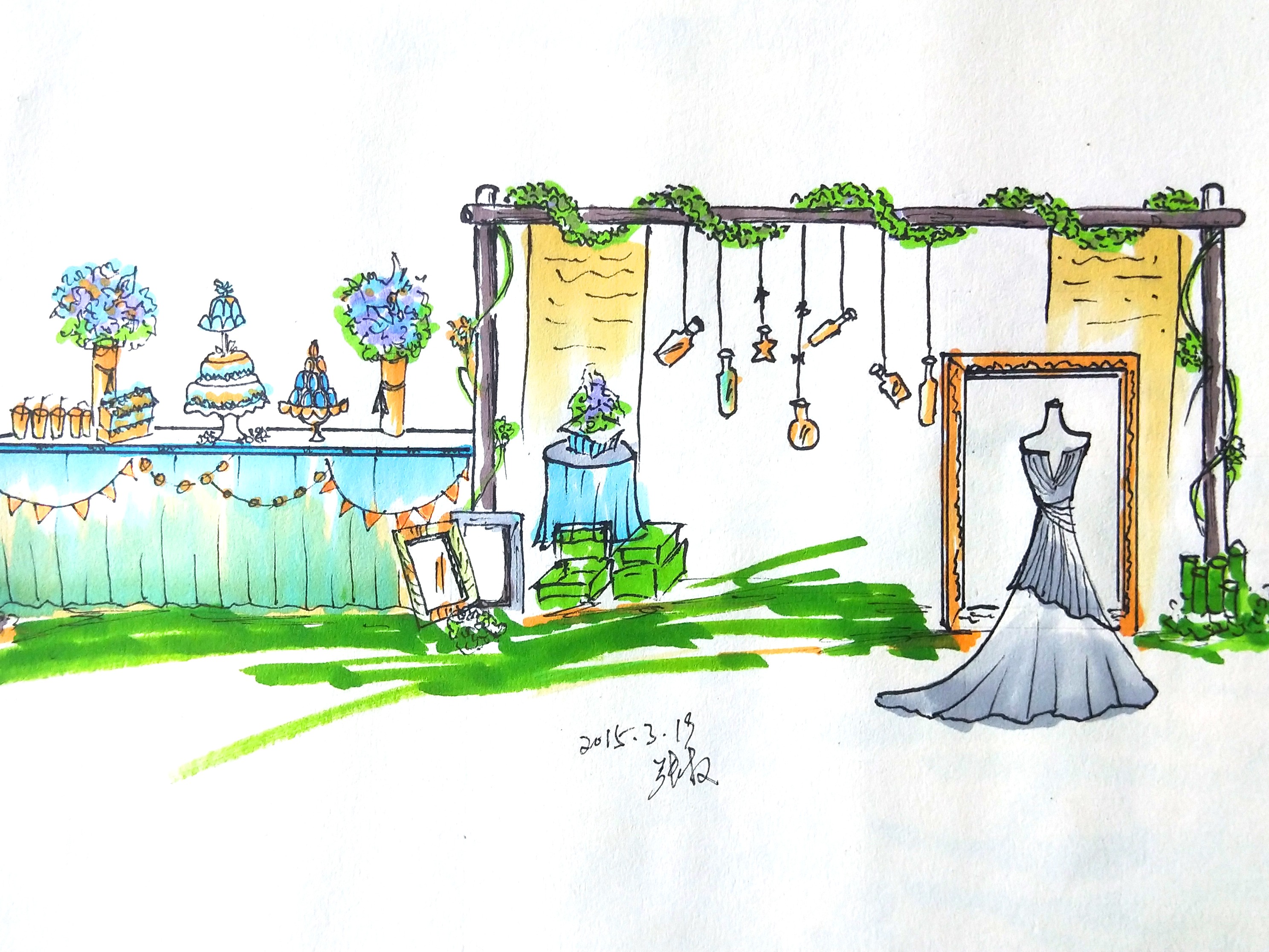 婚礼手绘作品_caity000-站酷ZCOOL