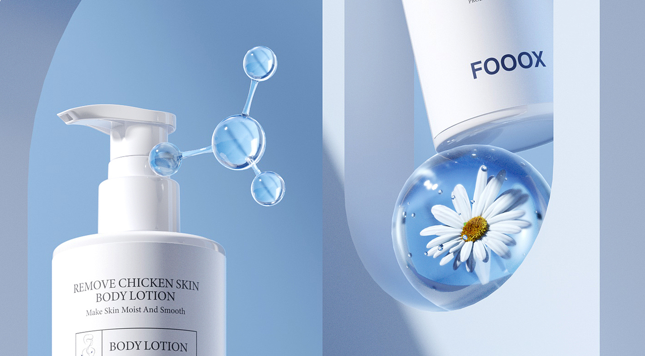 洗护蓝调风（c4d 018）_刘小折-站酷ZCOOL