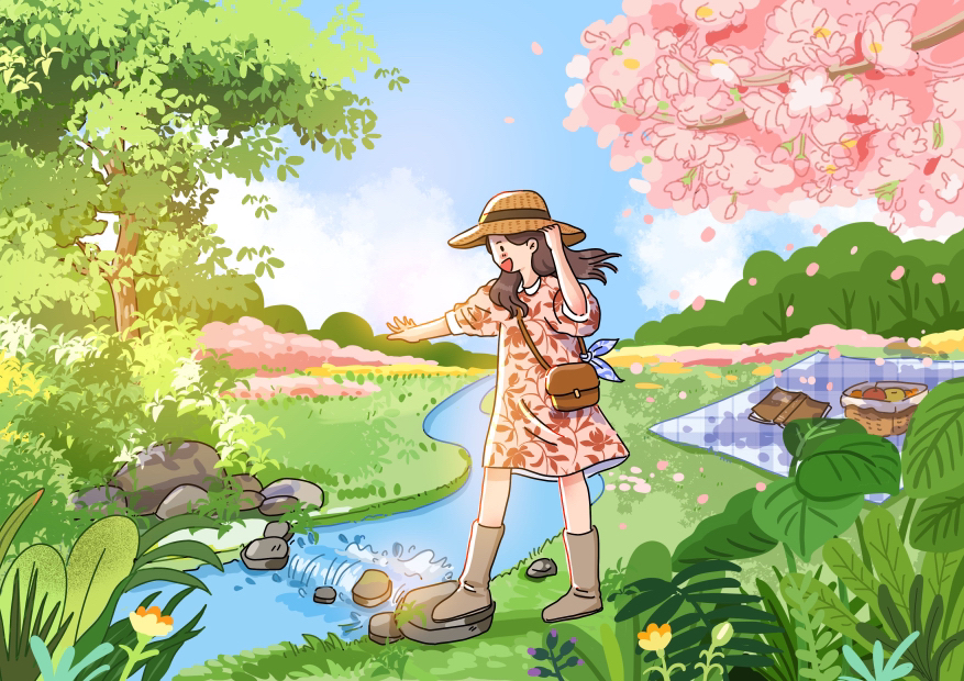 踏春_小小栀smile-站酷ZCOOL