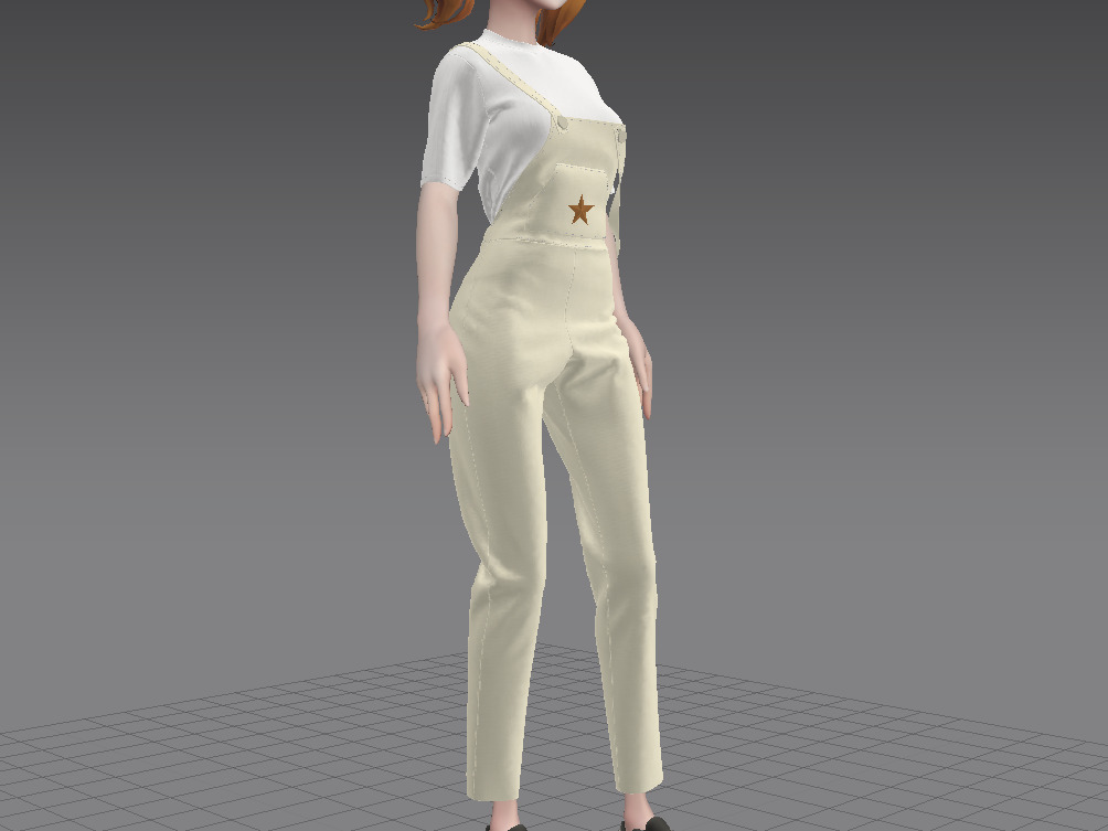 虚拟服装-背带裤（by MD）_已逝的鱼-站酷ZCOOL
