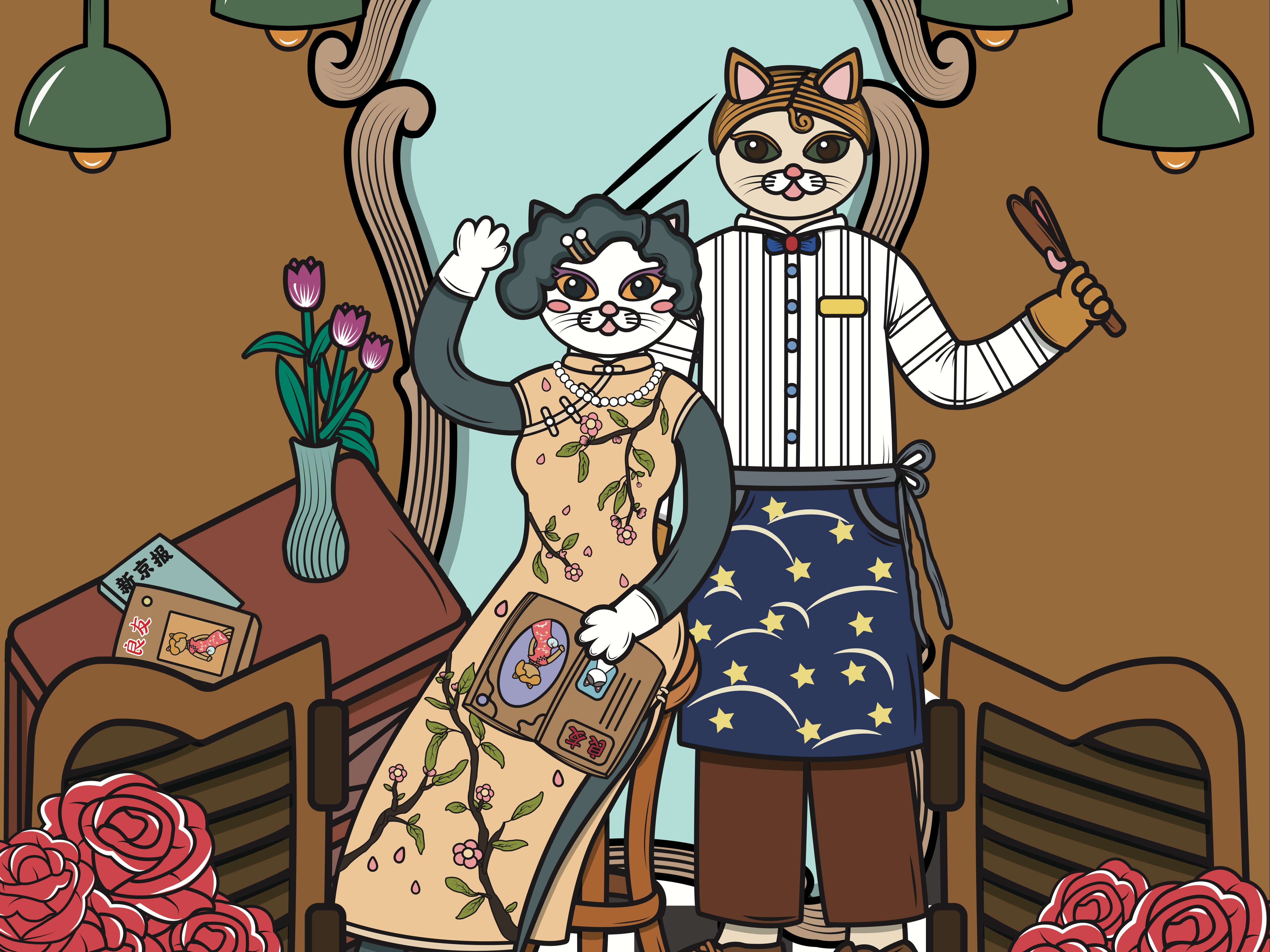 飞大和包子的插画课作业_Margaret_Xu-站酷ZCOOL