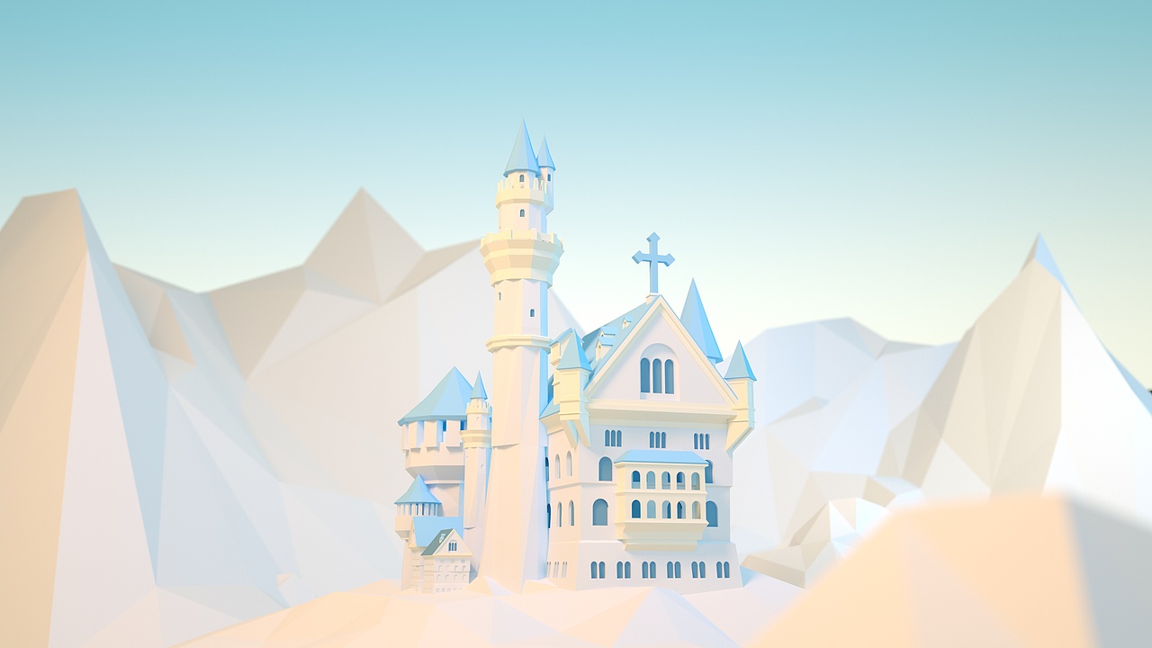 low poly小城堡_Gwjwg-站酷ZCOOL
