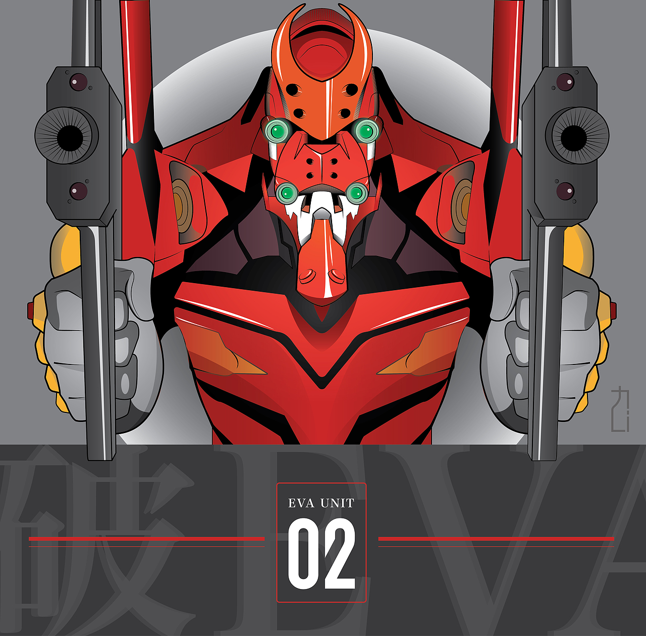 EVA 新世纪福音战士矢量插画|插画|艺术插画|David大胃_原创作品-站酷ZCOOL