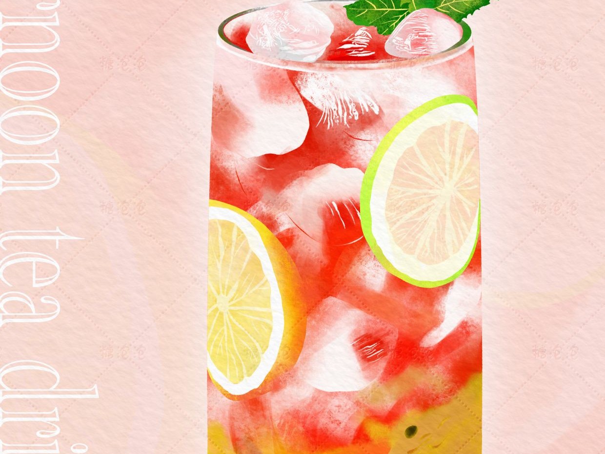 iPad手绘插画｜缤纷水果冷泡茶｜高颜值饮品_糖泡泡hazel-站酷ZCOOL