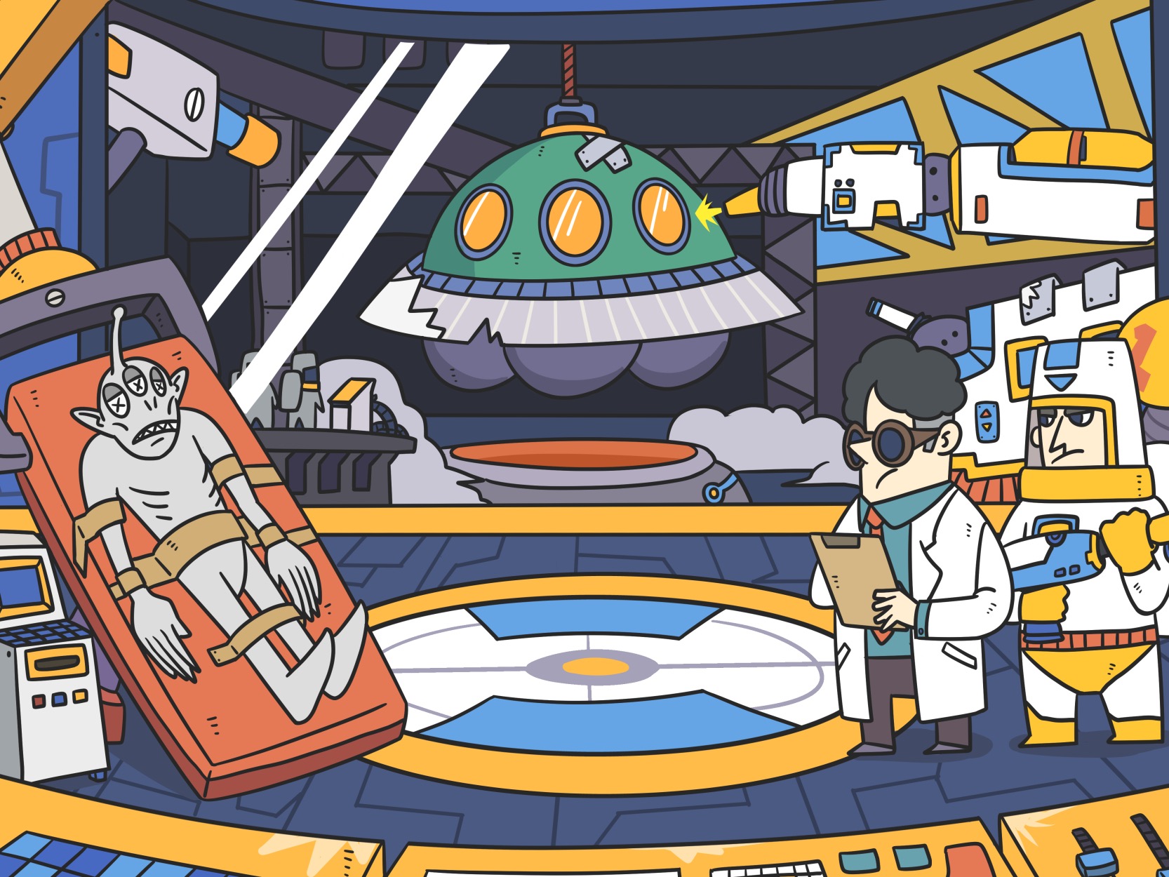 每日一涂- UFO vs HUMAN_凉茶ML-站酷ZCOOL