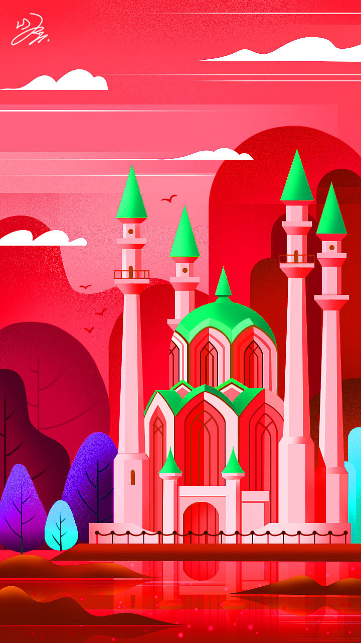 商业插画2.5d/渐变/MBE_新奕视觉-站酷ZCOOL