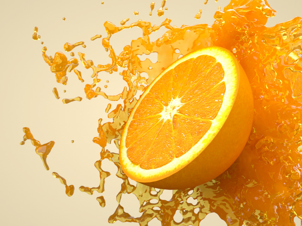 怎么用c4d做超真实的橙汁效果？_久思_follit-站酷ZCOOL