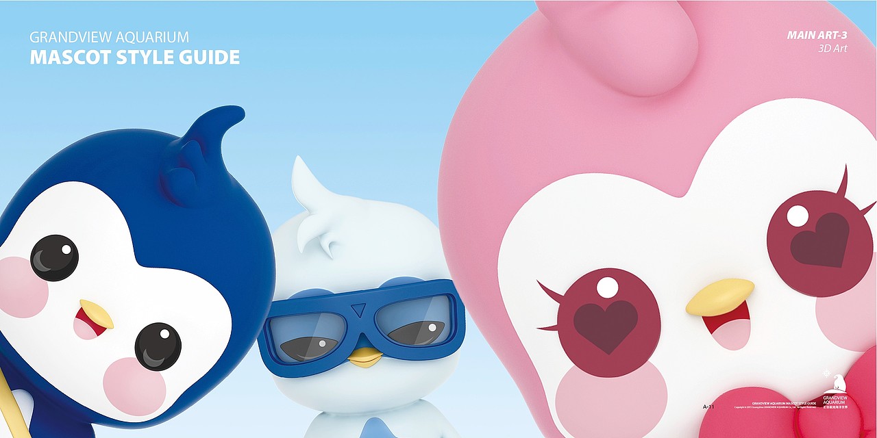 Aquarium Visual Mascot Stylebook 海洋馆吉祥物设计|三维|动画/影视|bloodydale_原创作品-站酷ZCOOL