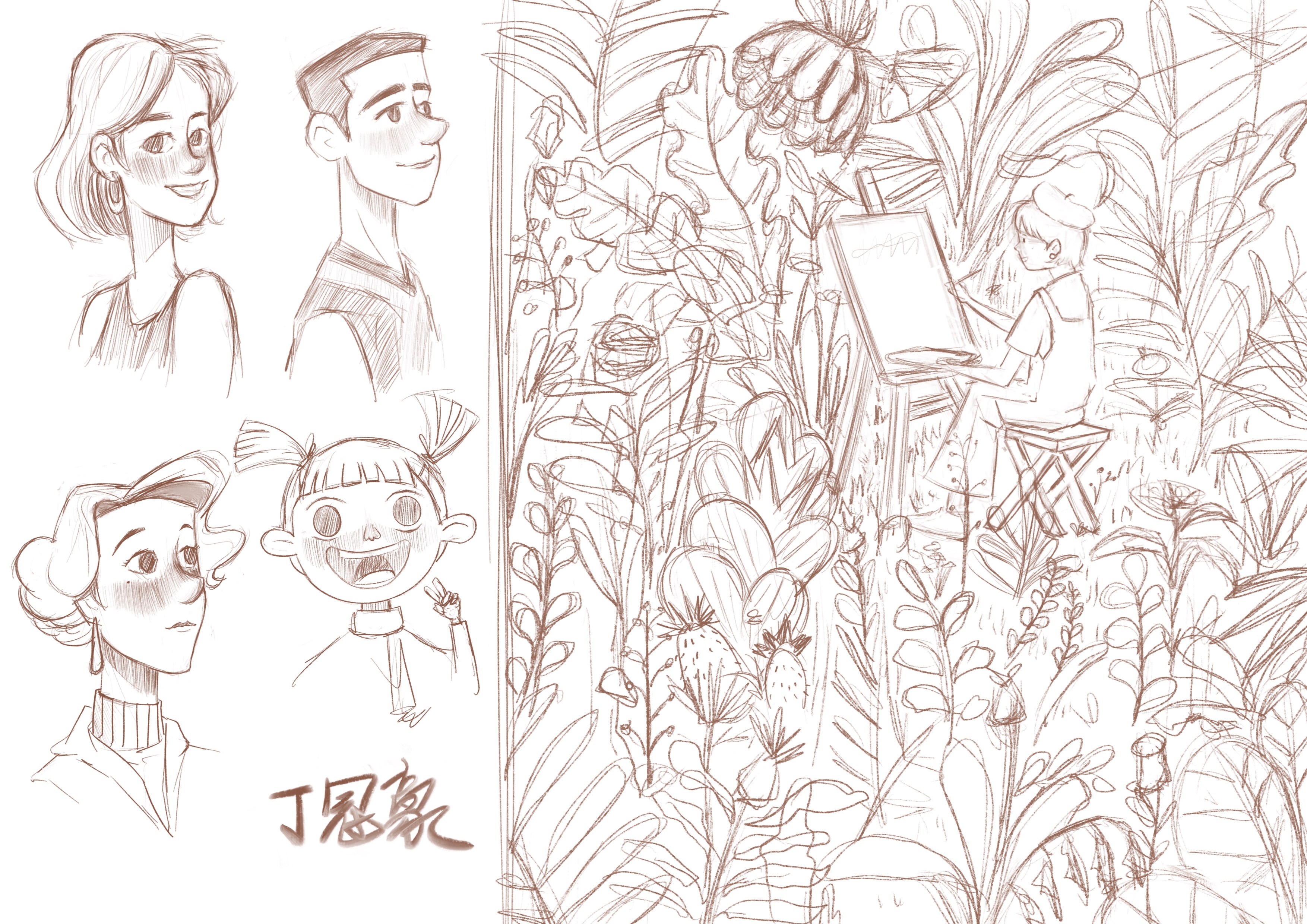 速涂线稿练习（临摹素材）_Guanao-站酷ZCOOL