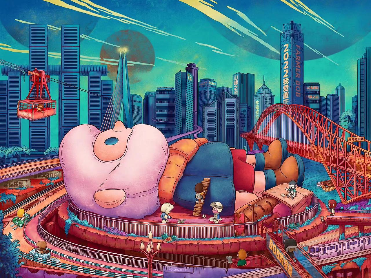 FARMER BOB × CQ原创插画壁纸分享_YHXLQL-站酷ZCOOL