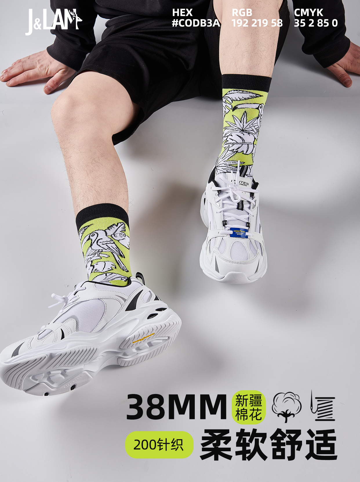 袜子设计|原创运动潮袜--鹞萌樨鸟_JLAN峻澜-站酷ZCOOL