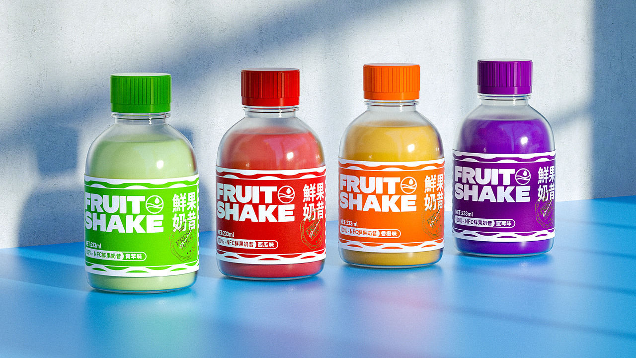 包装设计｜FRUIT SHAKE鲜果奶昔饮品包装设计_NGISED_杰-站酷ZCOOL