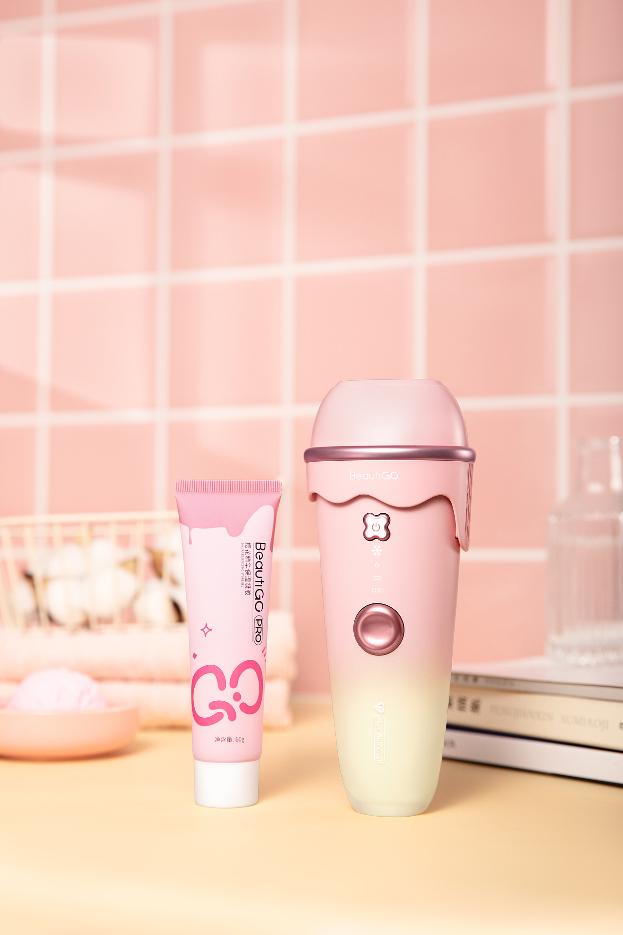产品摄影｜BEAUTIGO 冰激凌脱毛仪 樱花粉色_贾狮博-站酷ZCOOL