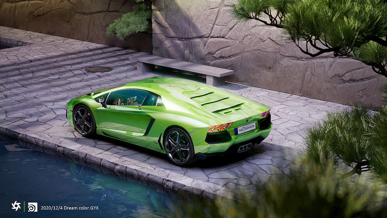 兰博基尼.Custom Green_瑞纳acb-站酷ZCOOL