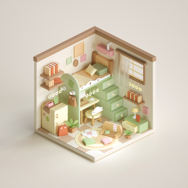 c4d 小房间_创意设计作品图片素材-站酷ZCOOL