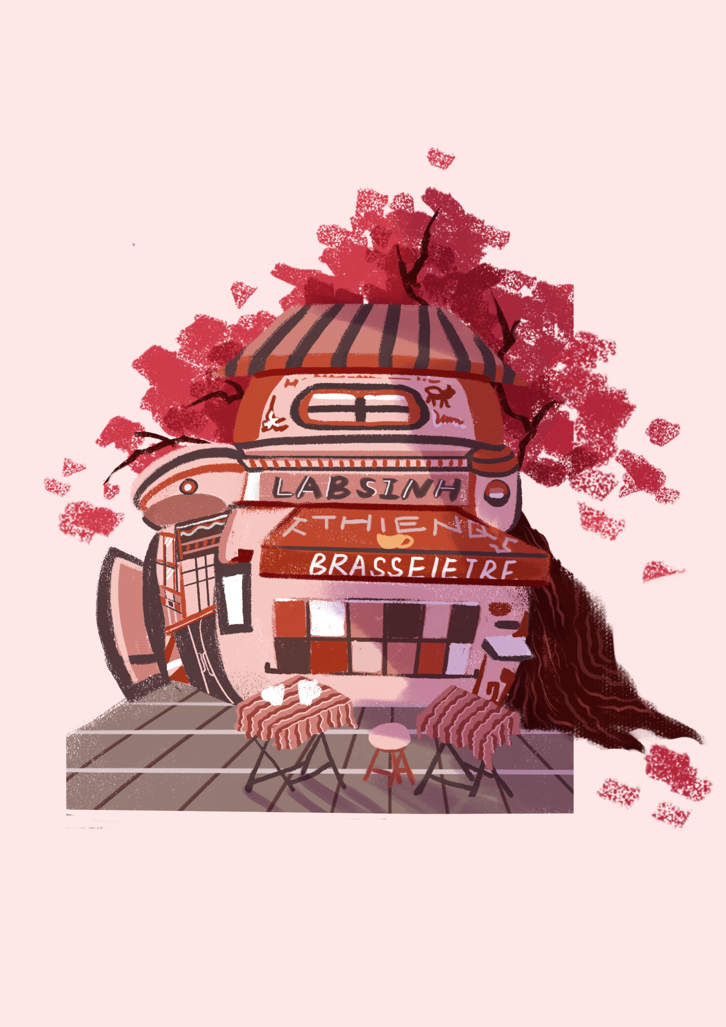 小习作之《冰激凌车和咖啡厅》_晴天Adela-站酷ZCOOL