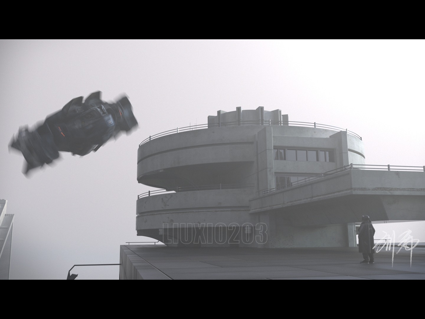 C4D和NUKE渲染合成科幻建筑_LIUXI0203-站酷ZCOOL