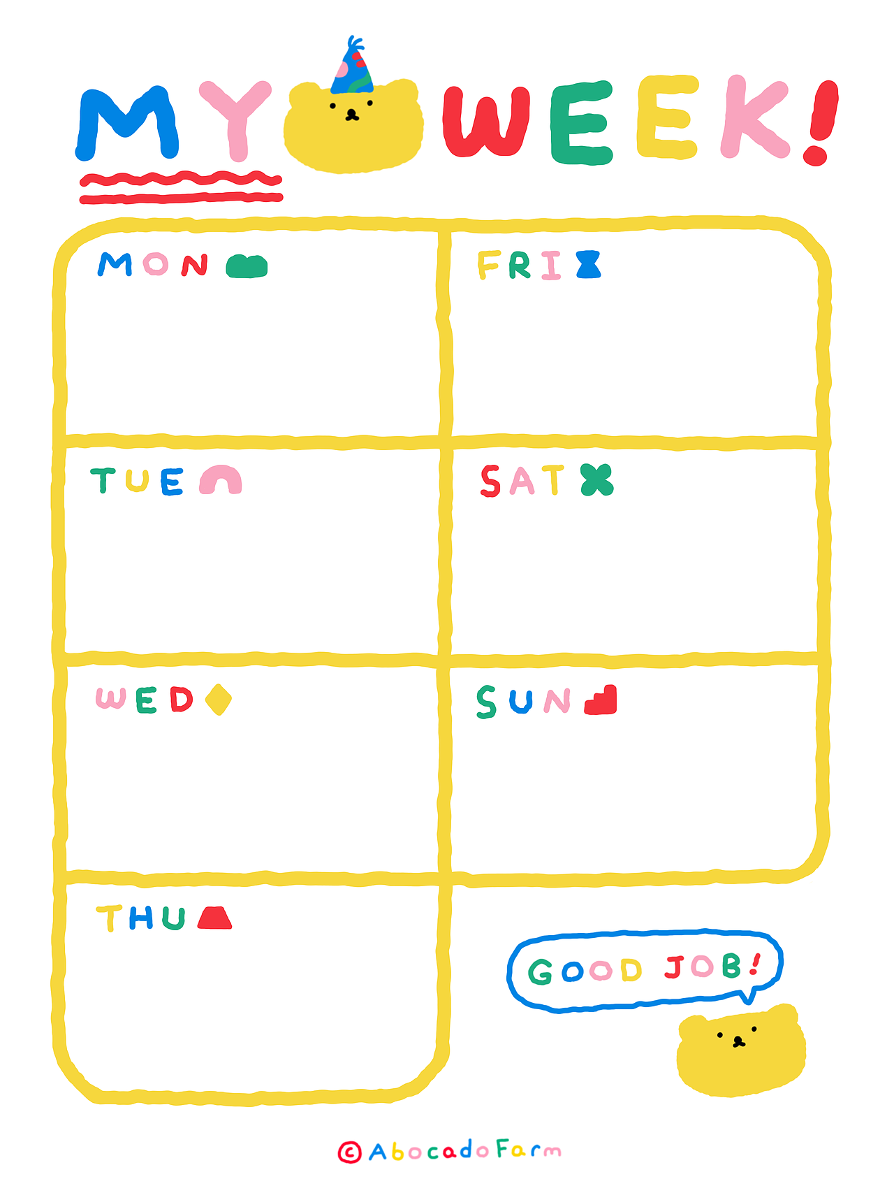 AvocadoFarm周计划表-my week！_AvocadoFarm-站酷ZCOOL