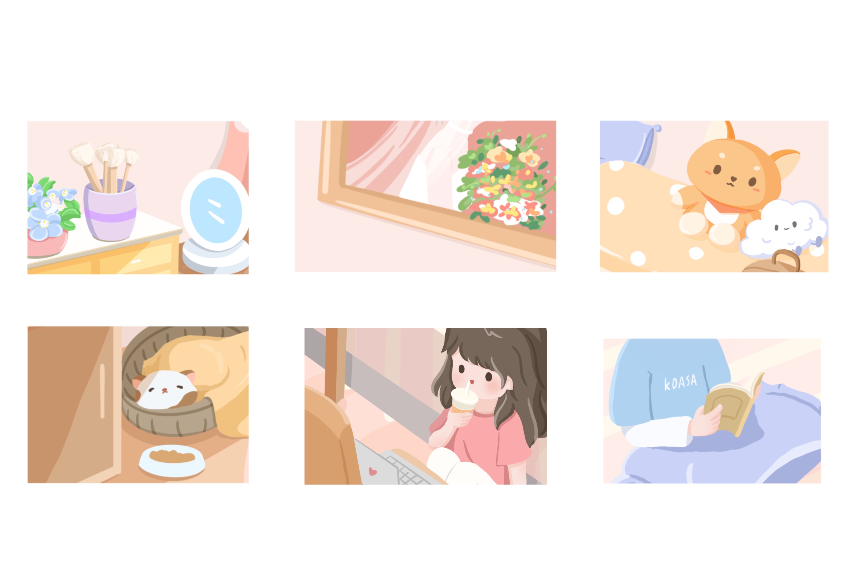 场景插画~在家里的小日子_koasa_-站酷ZCOOL