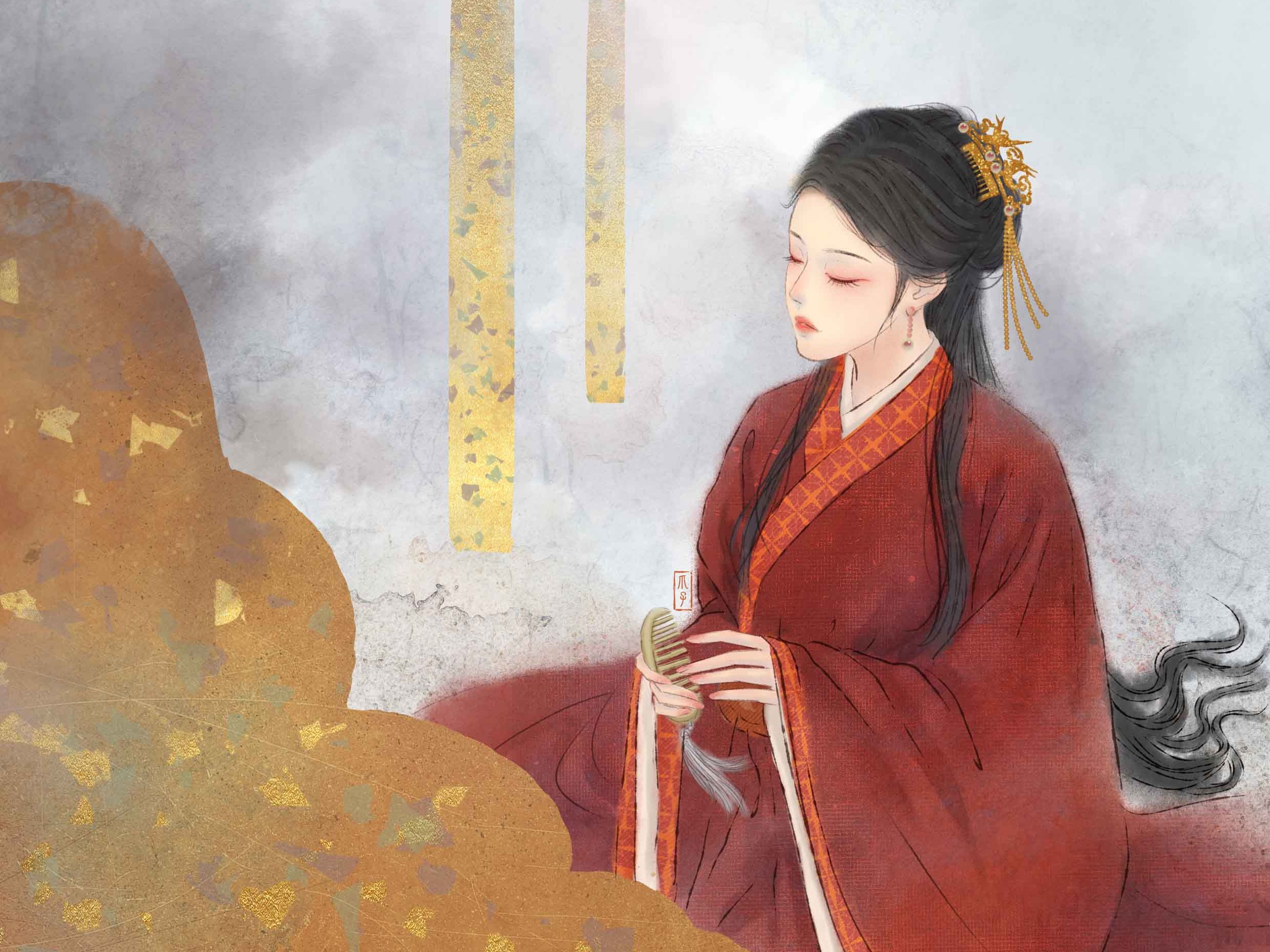 《诗经》系列插画——硕人_爪子呀ZHUAZI-站酷ZCOOL