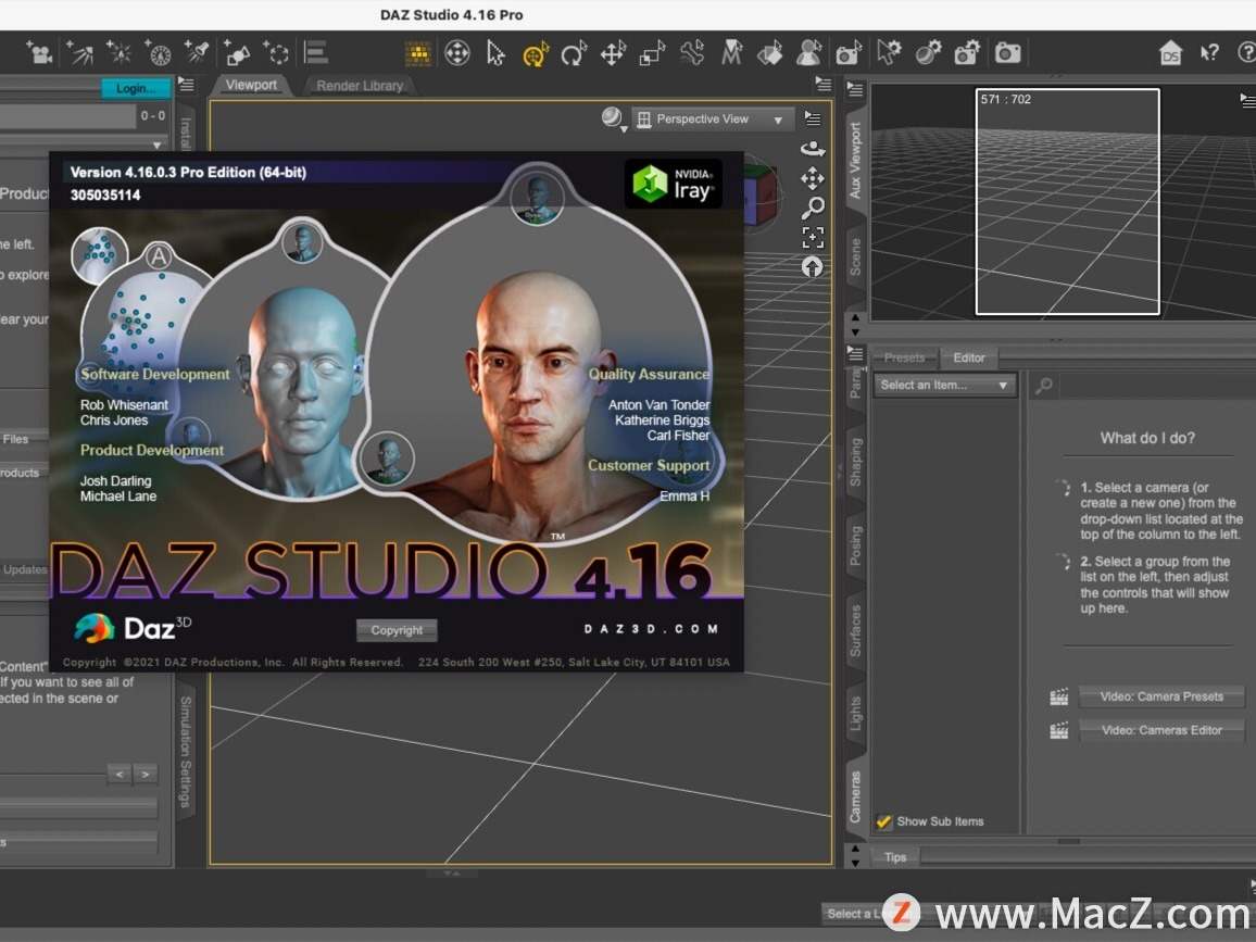 DAZ Studio for Mac(专业三维人物动画制作工具)v4.16.0.3_柠檬吥萌-站酷ZCOOL