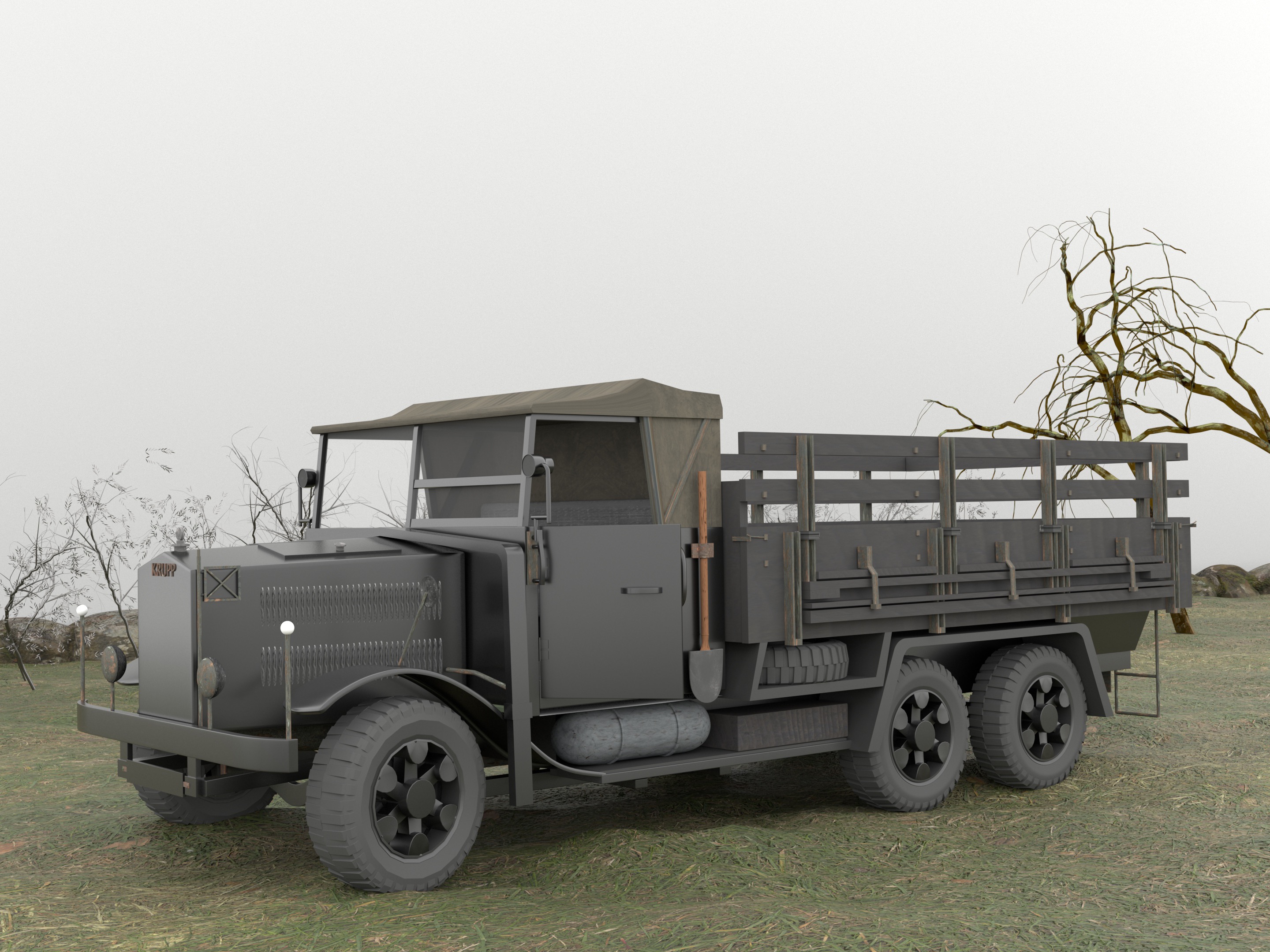 三维建模 Maya Arnold-Krupp Truck 影视，广告，游戏_laceychen-站酷ZCOOL