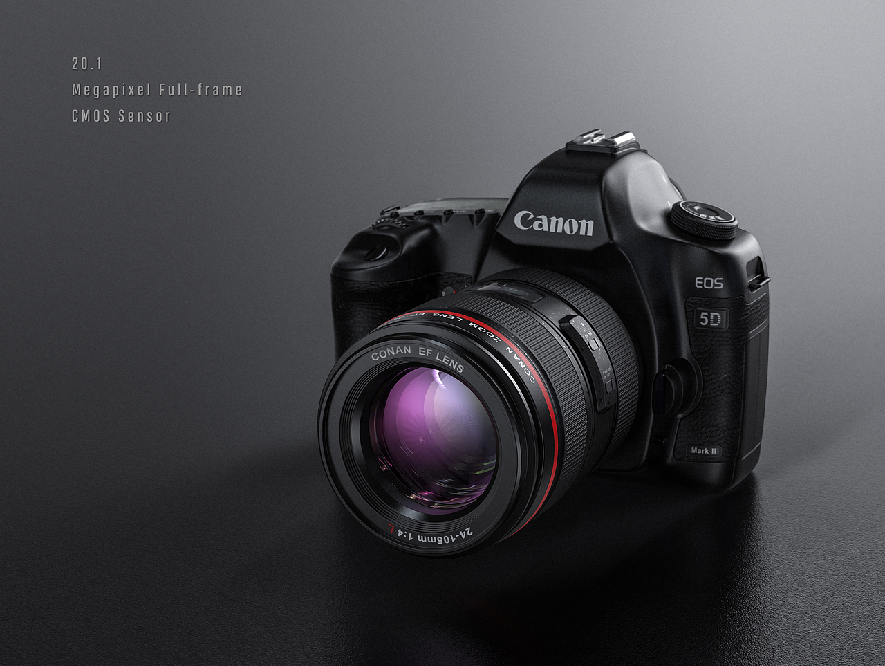 产品渲染 — EOS 5D Mark II _阿尔法ARF-站酷ZCOOL