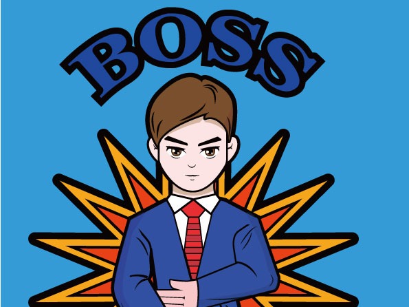 商业插画—BOSS_蓝红相碰-站酷ZCOOL