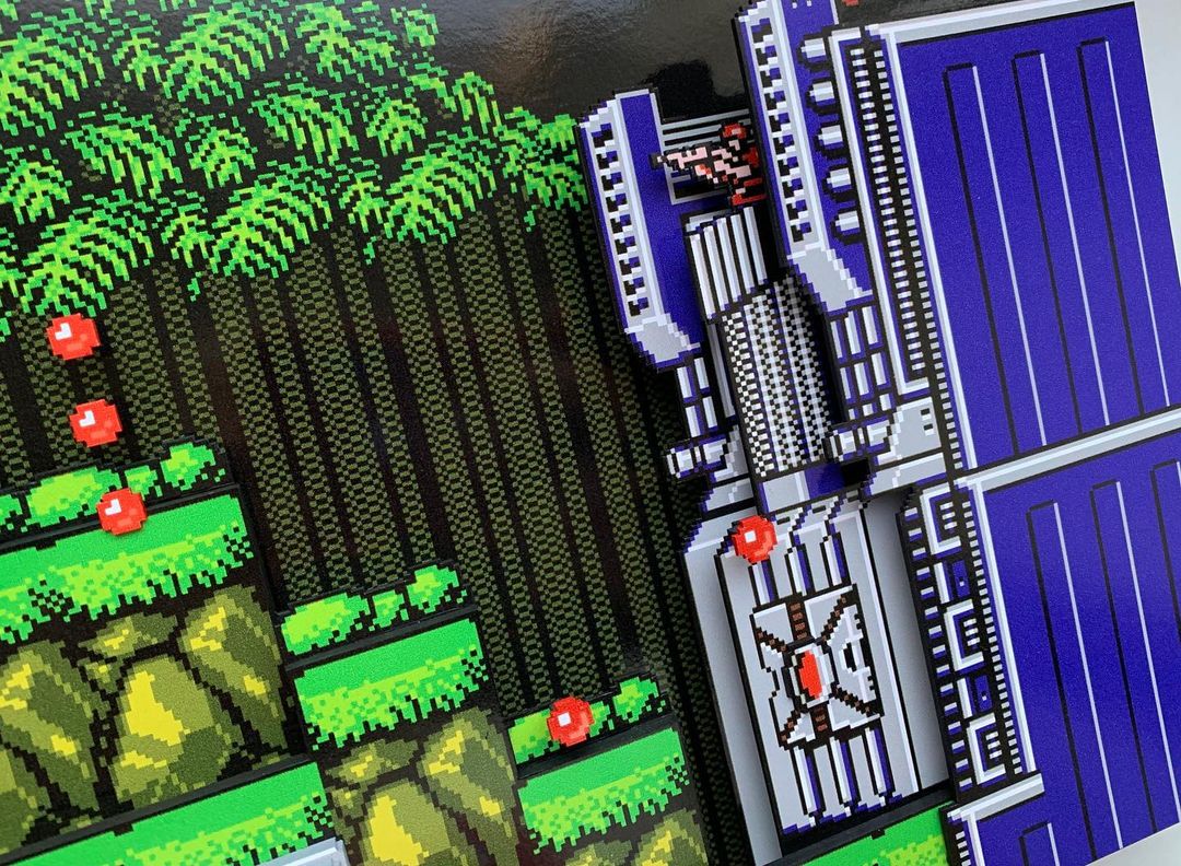 童年玩不起游戏之魂斗罗@1988第一关3D立体画_袁俊逸啊-站酷ZCOOL