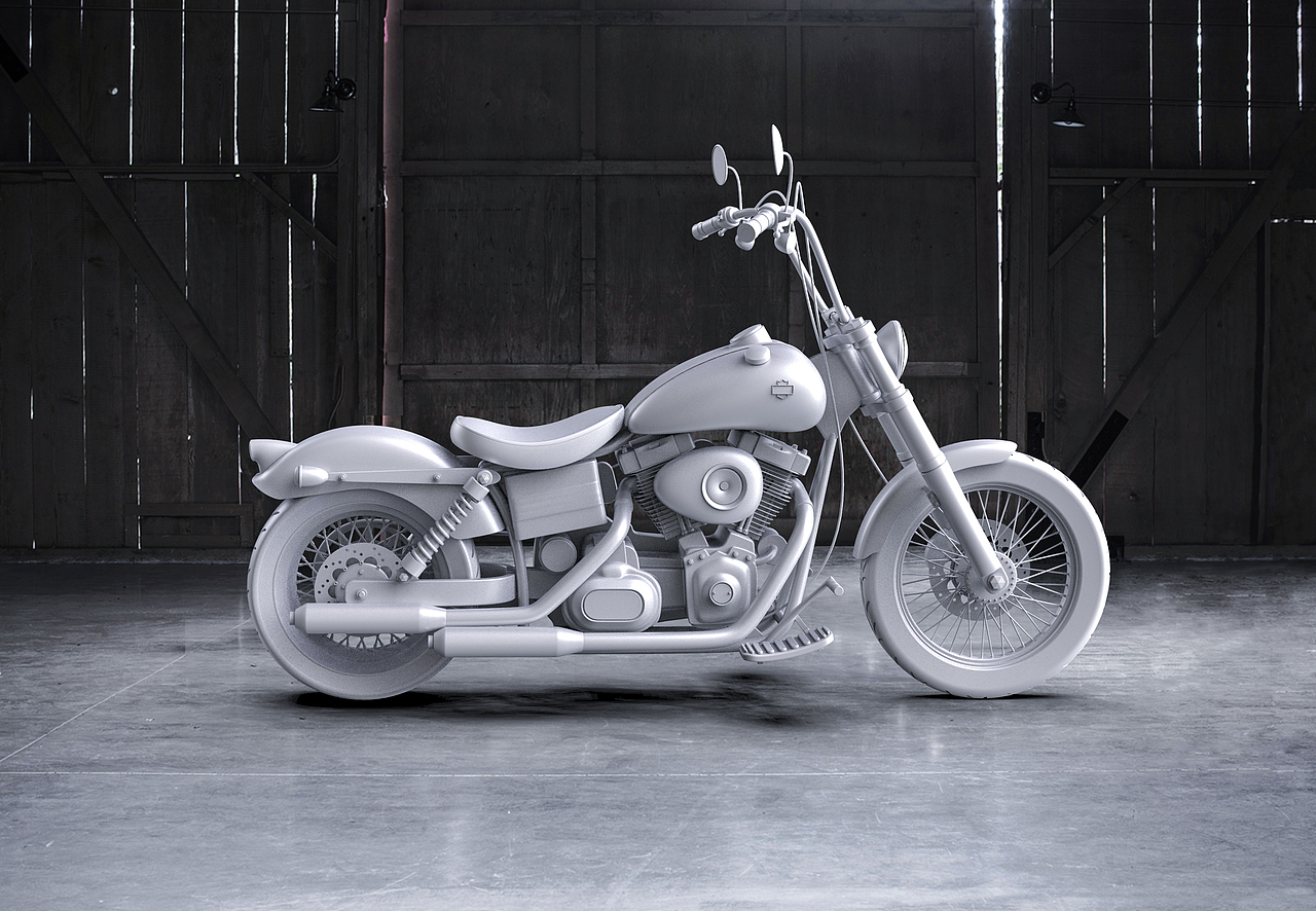 Rhion 6建模 KeyShot 7渲染 Harley Davidson 摩托车_一位嘉宾-站酷ZCOOL