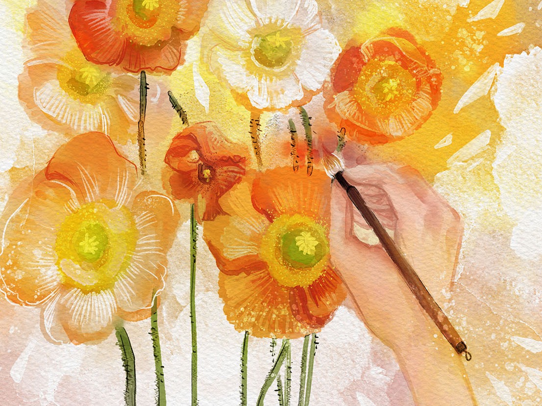 水彩2-28 DAY29_游鲸_空中石子-站酷ZCOOL