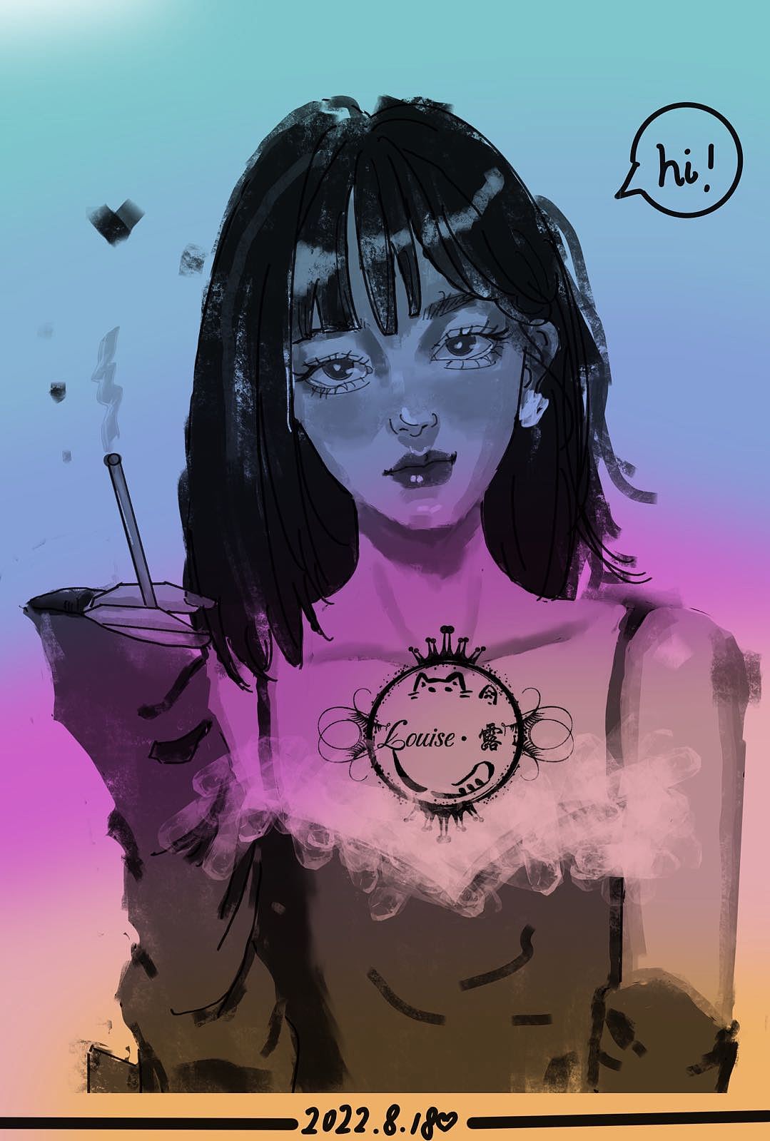 氛围感黑白厚涂_Louise露哥-站酷ZCOOL