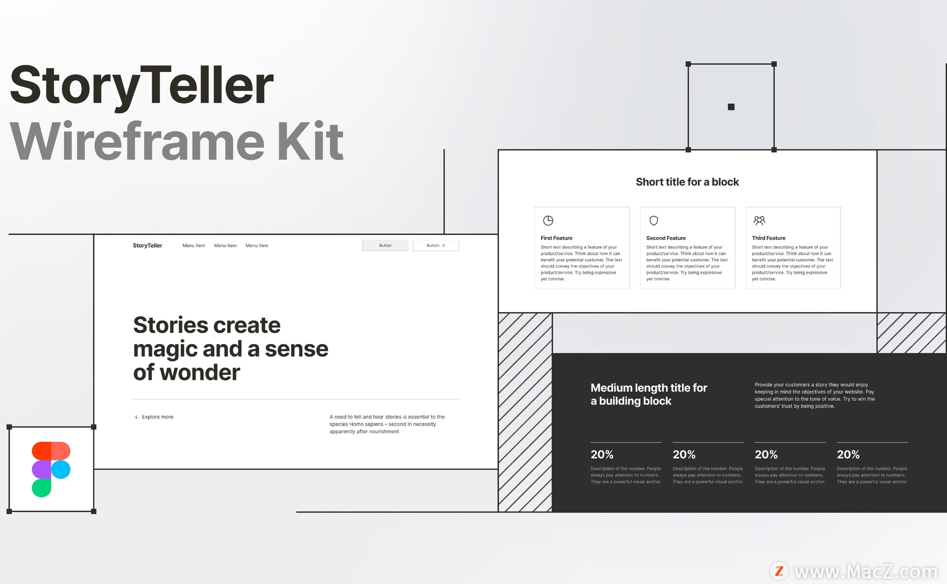 15大类Figma 自适应通用线框套件_许愿不灵-站酷ZCOOL