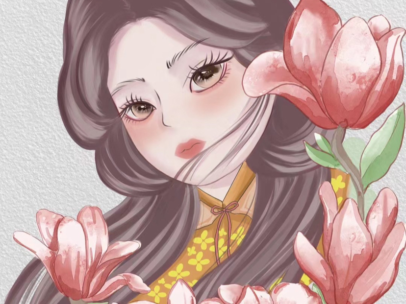 玉兰花少女_萝卜糕yuedao-站酷ZCOOL