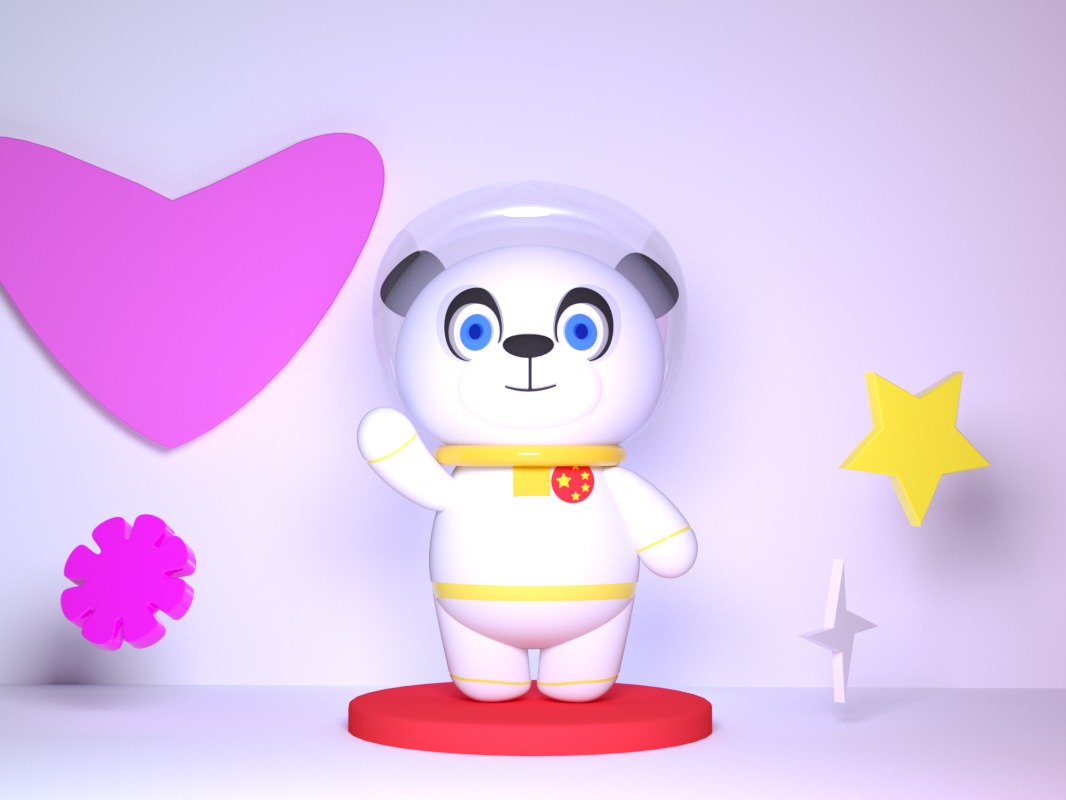 C4D 神奇的太空熊猫_imoe-站酷ZCOOL