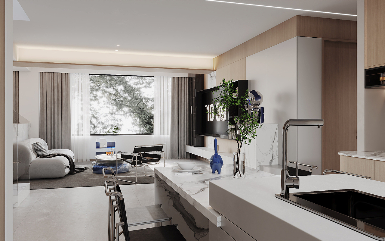 客餐厅渲染_XF效果图表现-站酷ZCOOL