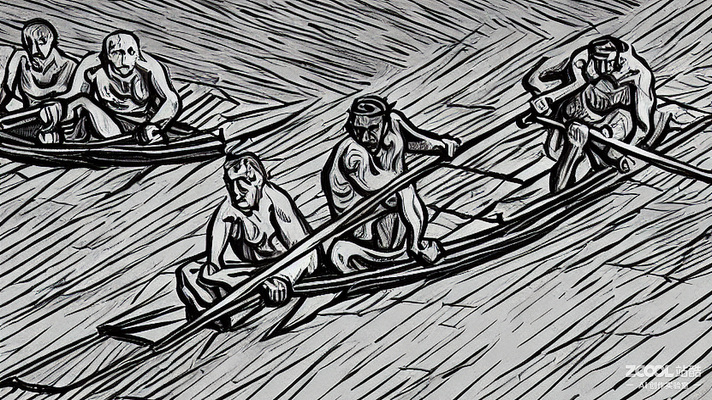 #AI创作实验室#奋力划船的人_暖暖的灰色-站酷ZCOOL