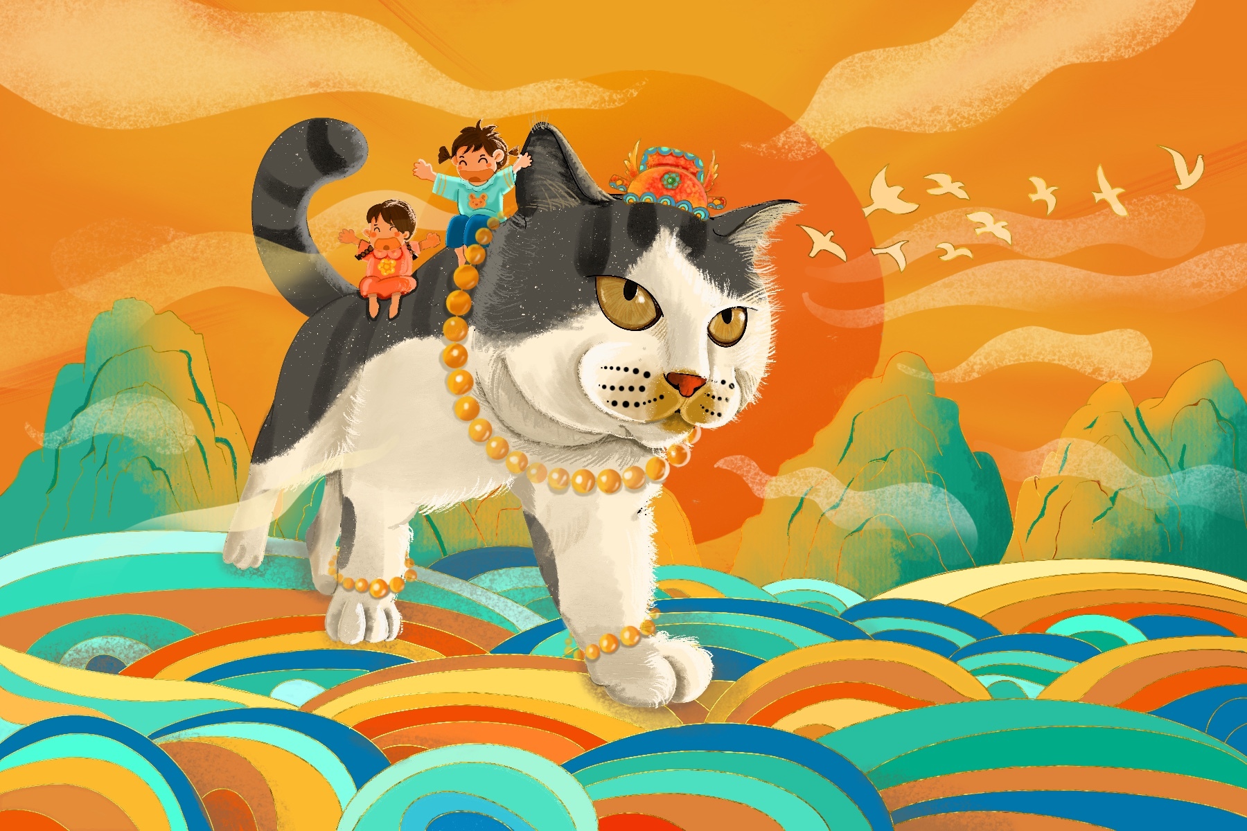 我和姐姐_养猫的金鱼-站酷ZCOOL