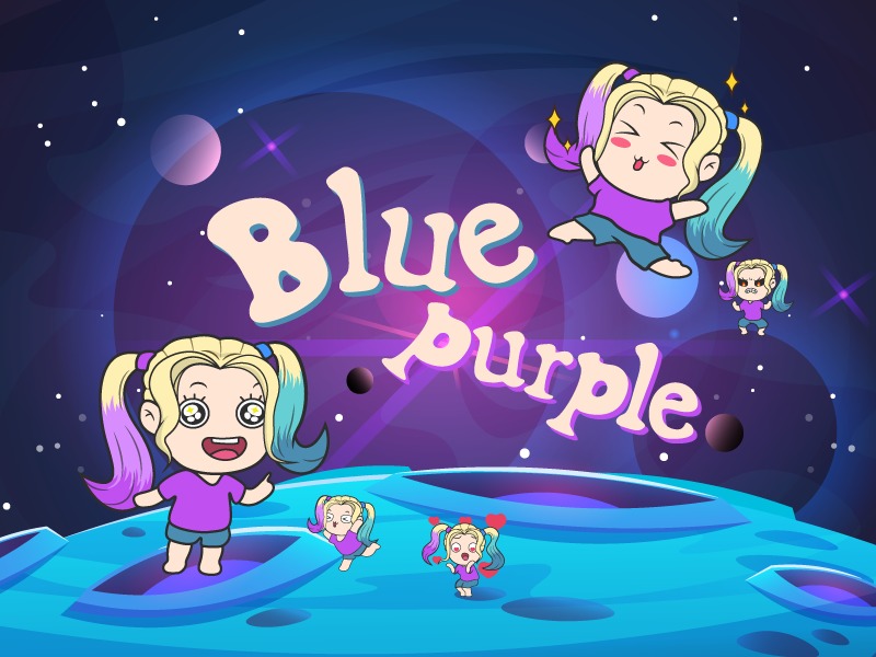 go输入法Blue purple表情贴纸_akuancc-站酷ZCOOL